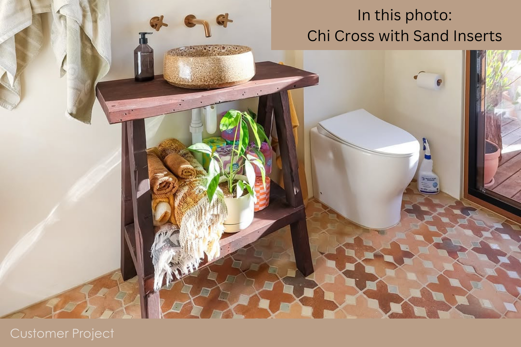 Chi Cross – Raw Terracotta Handmade Zellige Tile (106x106) | 50 Pcs ...