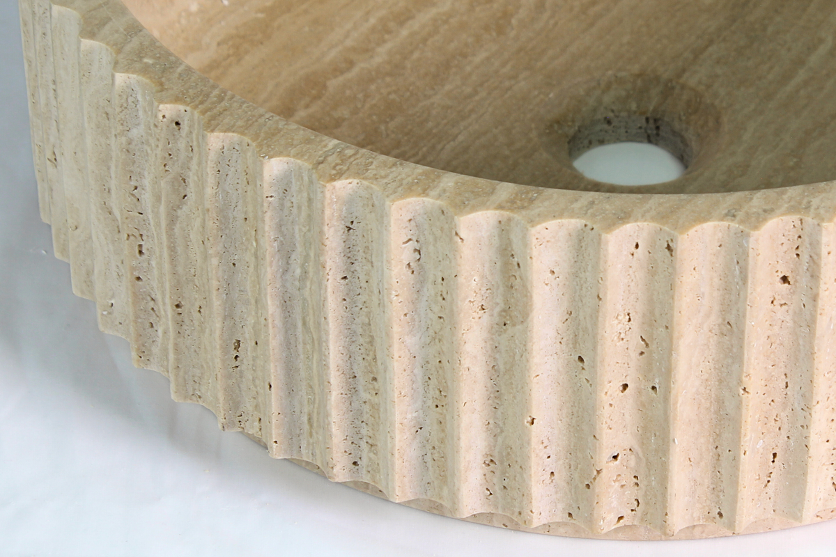 EON Travertine Concave Stone Basin – Kami Home Skins
