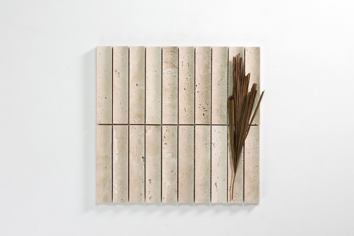 EON TRAVERTINE-CONCAVE KITKAT-STONE MOSAIC TILE-HONED (305x318 sheet)B ...