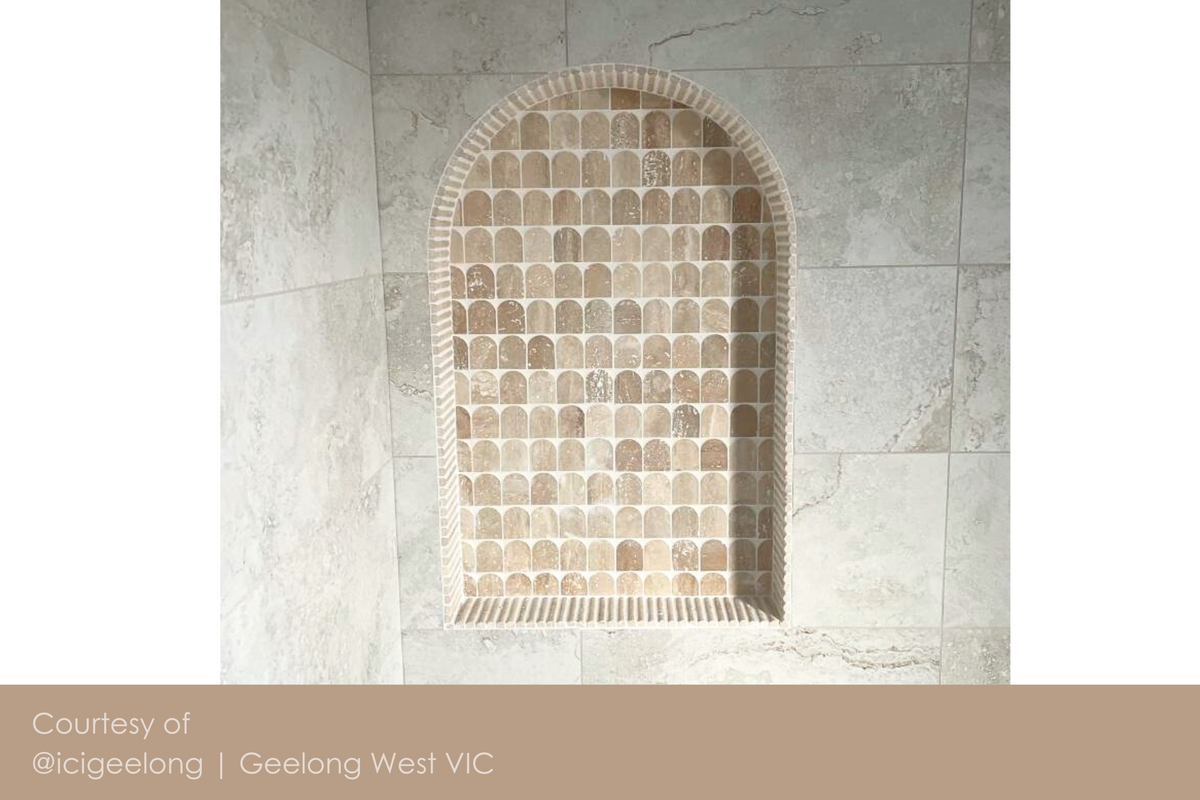 EON TRAVERTINE-COLOSSEUM-STONE MOSAIC TILE (306x298 sheet)| Box of 11 ...