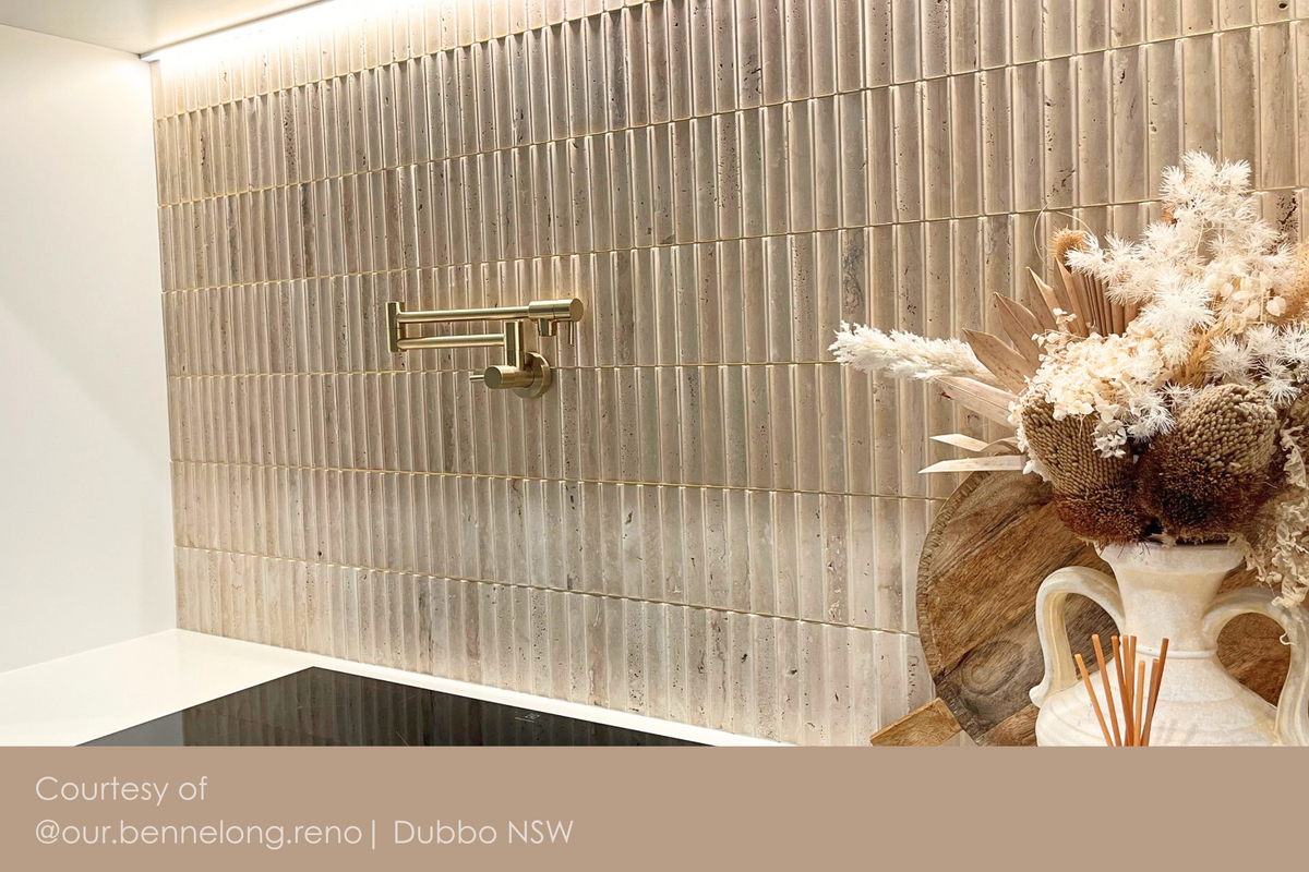 EON TRAVERTINE-CONCAVE KITKAT-STONE MOSAIC TILE-HONED (305x318 sheet)B ...