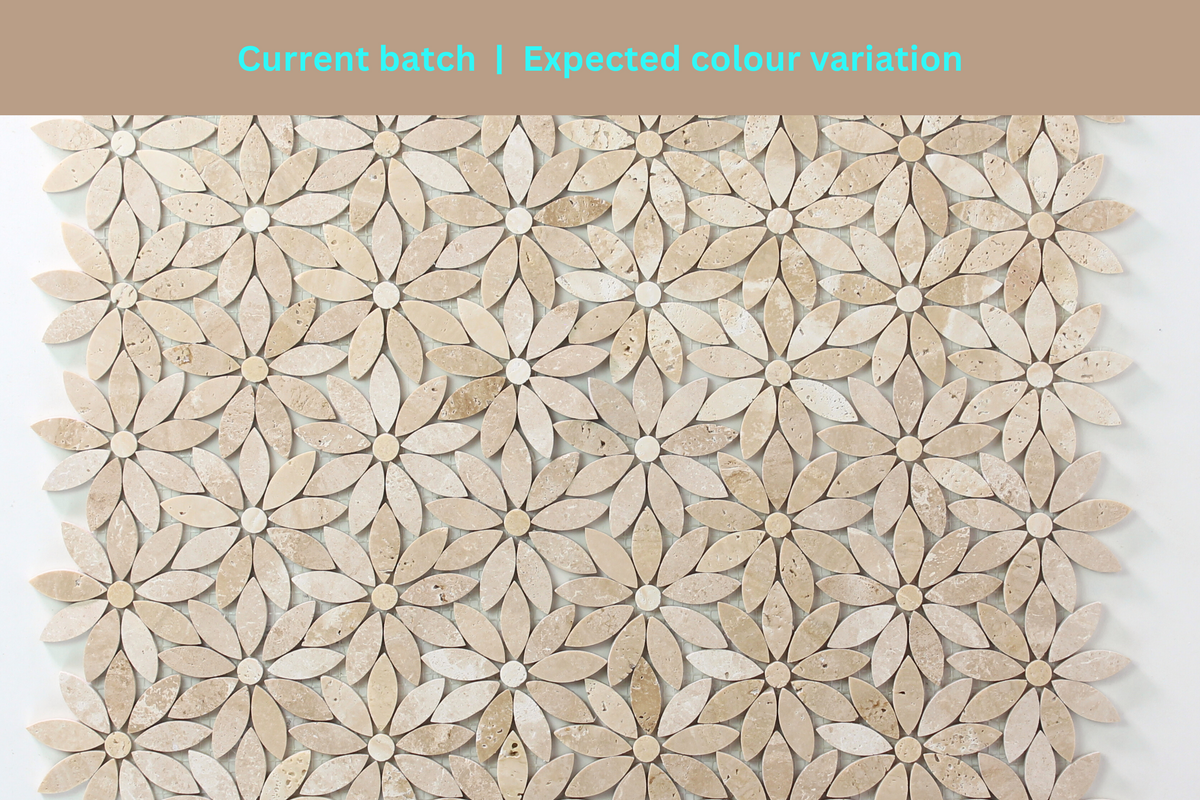 EON TRAVERTINE - DAISY - STONE MOSAIC TILE (300x300 sheet) – Kami Home ...