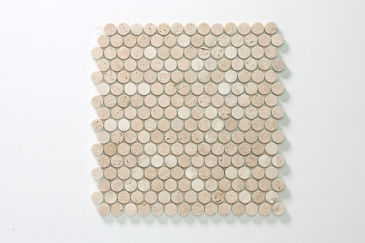 EON TRAVERTINE - PENNY DROP - STONE MOSAIC TILE (310x295 sheet) – Kami ...