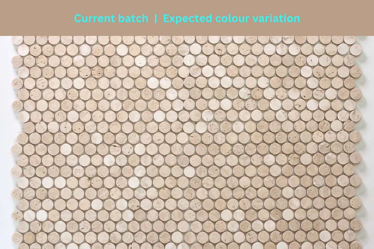 EON TRAVERTINE - PENNY DROP - STONE MOSAIC TILE (310x295 sheet) – Kami ...